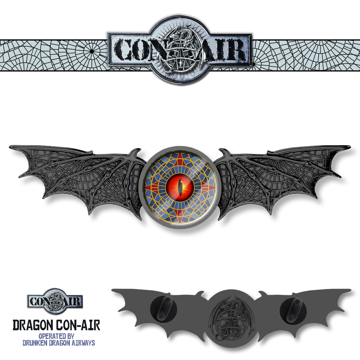 DDH Con-Air "Pilot Dragon Wing" Pin DnD Dragon Eye – Drunken Dragon Hotel